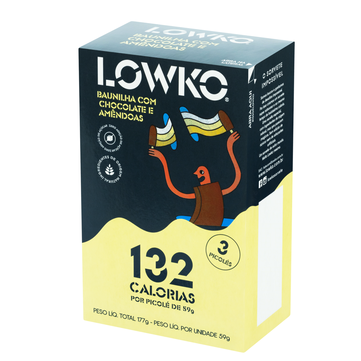 Sorvete Multipack Lowko Baunilha 198g | Pão de Açúcar