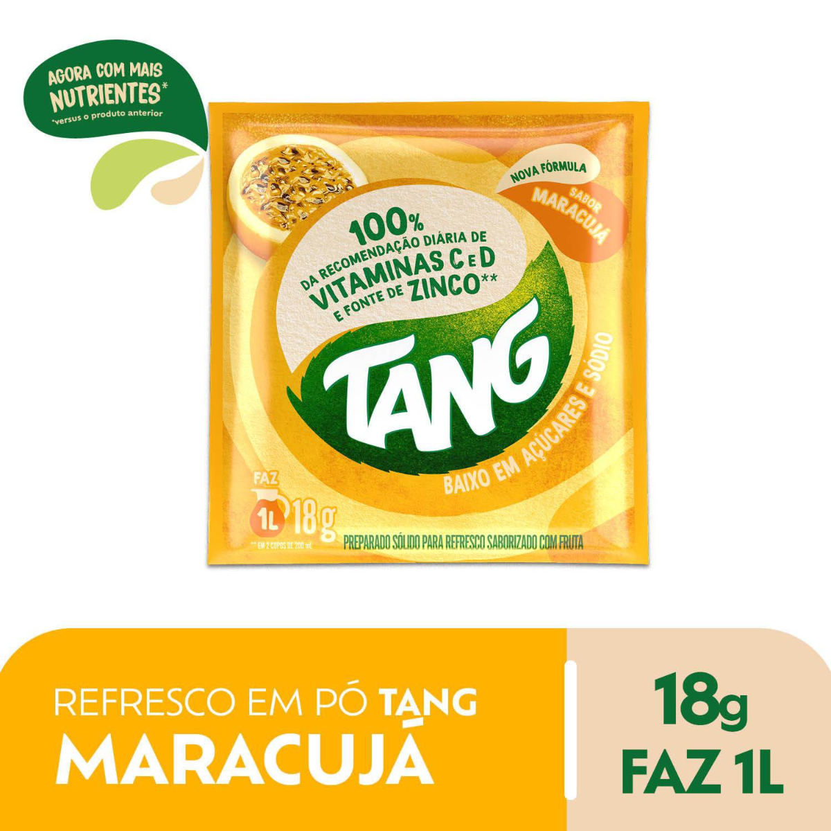 Refresco em Pó Maracujá Tang Pacote 18g | Pão de Açúcar