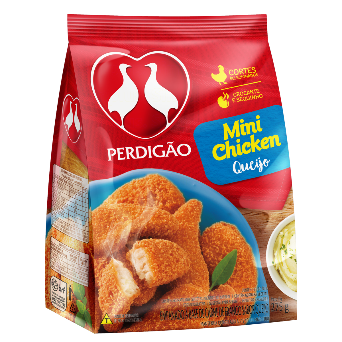 Mini Chicken de Carne de Frango Sabor Queijo PERDIGÃO Caixa 275g | Pão ...
