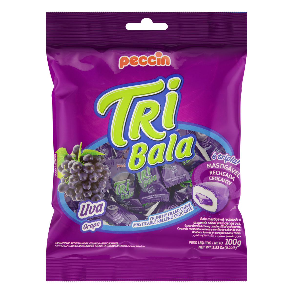 Bala Peccin Tribala Uva 100g | Pão de Açúcar