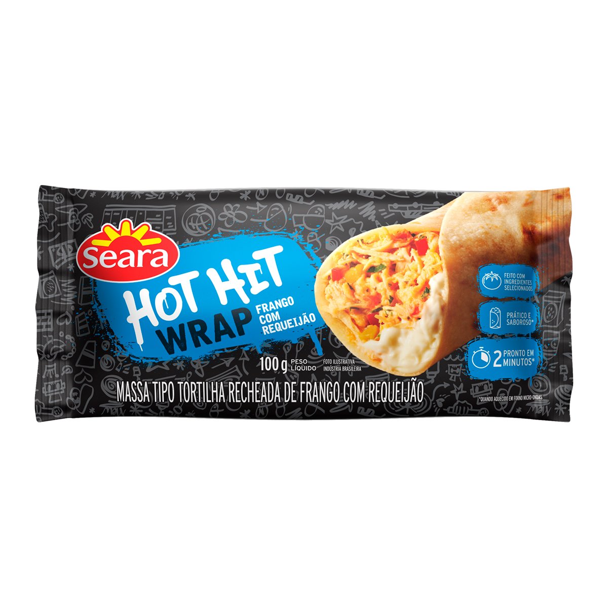 Wrap Frango com Requeijão Seara Hot Hit Pacote 100g | Pão de Açúcar