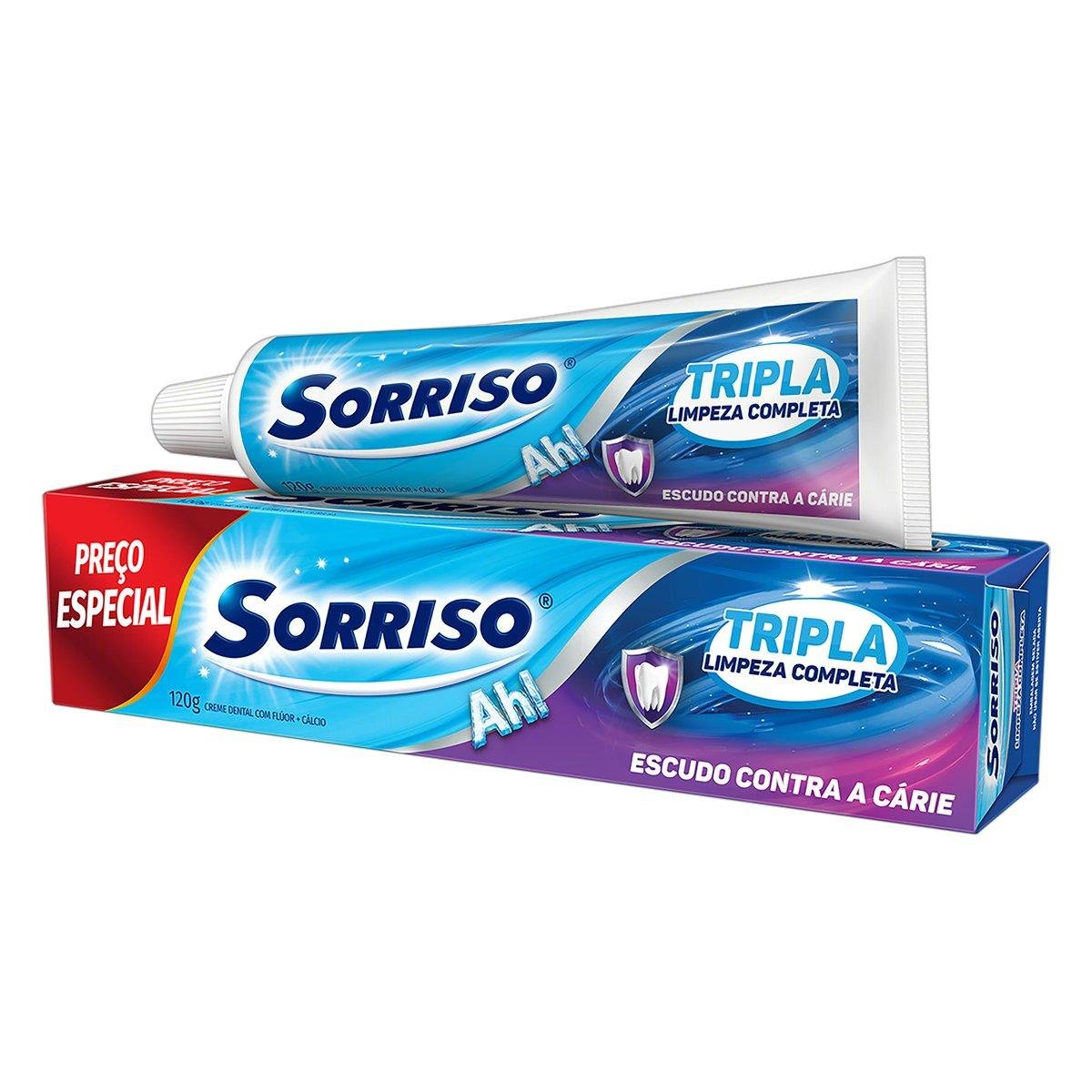 Creme Dental SORRISO Tripla Limpeza 120g | Pão de Açúcar