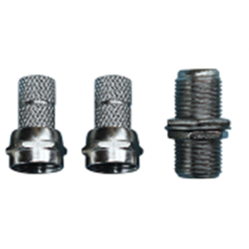 Kit Conector Rosca com 4 Peças E Emenda para Cabo Coaxial Cromado | Pão ...