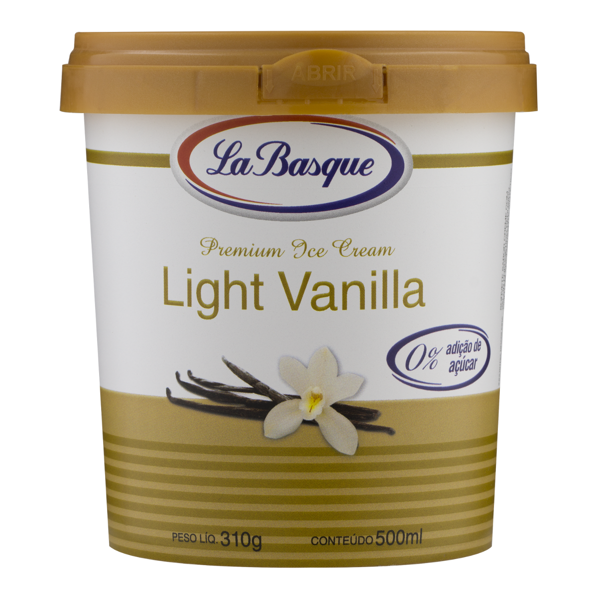 Sorvete Light Vanilla LA BASQUE Pote 500ml | Pão de Açúcar