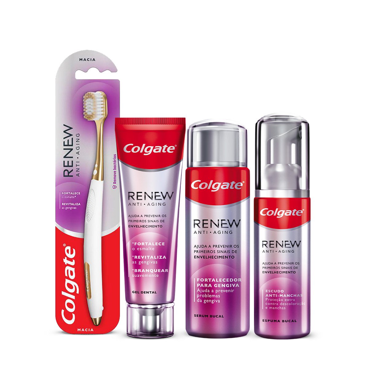 Gel Dental Colgate Renew Anti-Aging 90g + Escova Dental Colgate Renewal ...