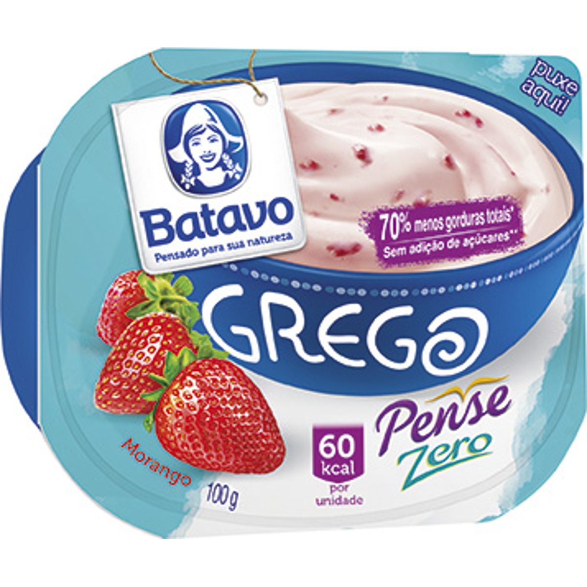 Iogurte Grego Desnatado BATAVO de Morango 100g | Pão de Açúcar