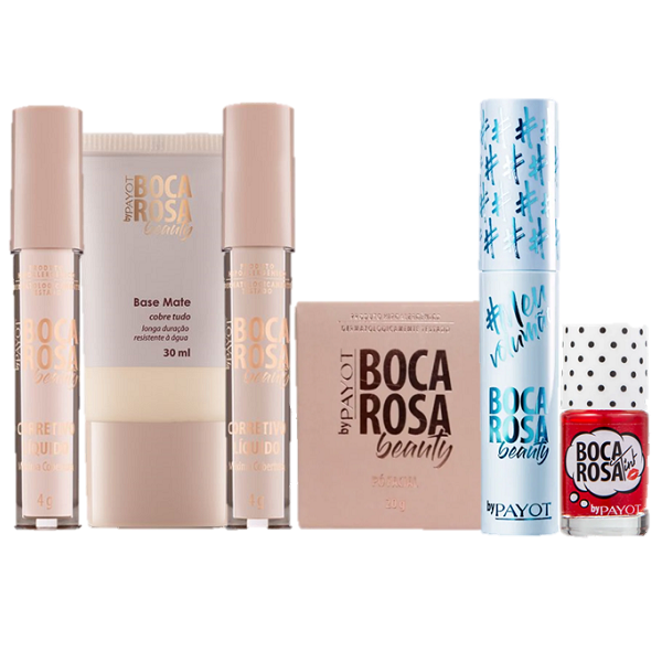 Boca Rosa Kit Pó Marmore 1 Base Matte Francisca Lip Tint Mascara de ...