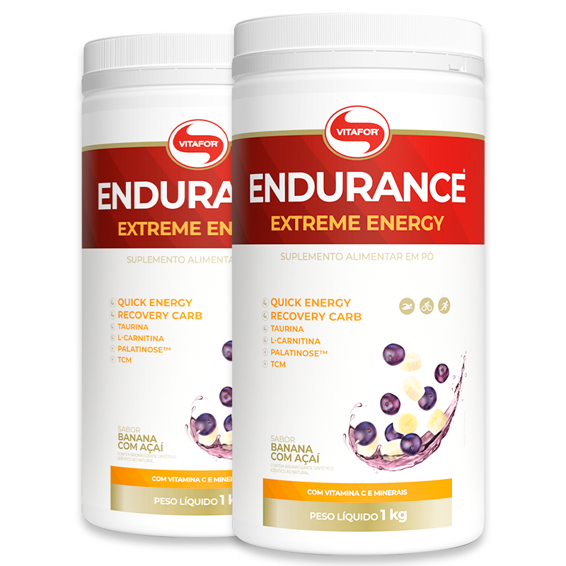 Kit 2 Endurance Extreme Energy 1000g Banana com Açaí Vitafor | Pão de ...