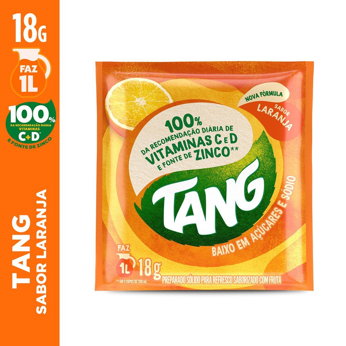 Refresco em Pó Laranja Tang Pacote 18g | Pão de Açúcar