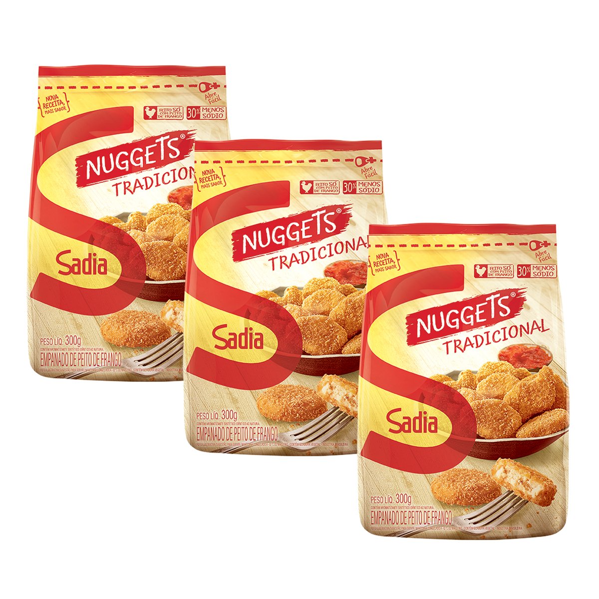 Combo: 3 Nuggets Frango Tradic Sadia 300g | Pão de Açúcar