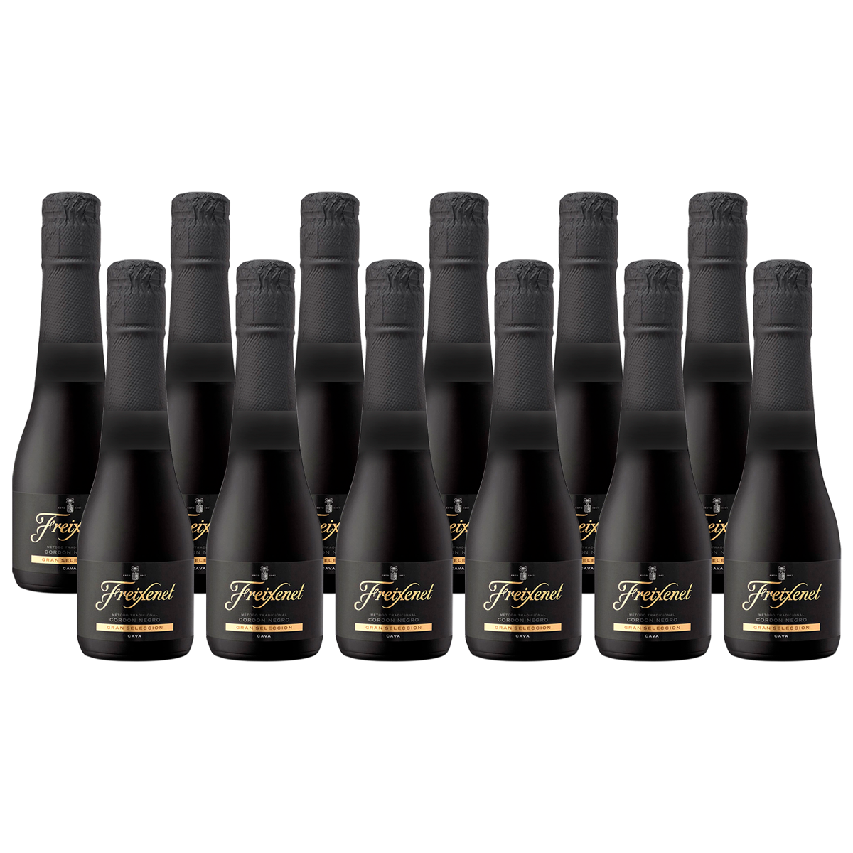 KIT 12 ESPUMANTES MINI CAVA FREIXENET CORDON NEGRO 200ML | Pão de Açúcar