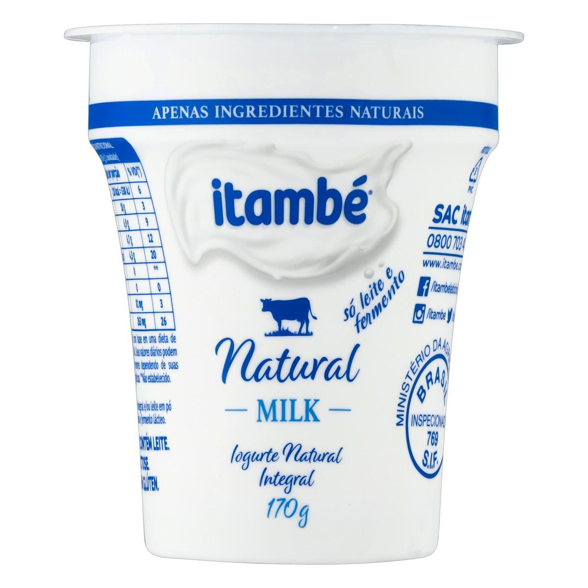 Iogurte Integral Itambé Natural Milk Copo 170g | Pão de Açúcar