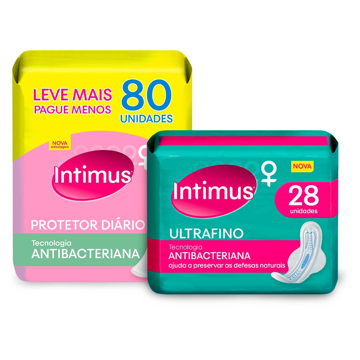 Kit Absorvente com Abas Ultrafino Intimus 28 Unidades + Protetor Diário ...