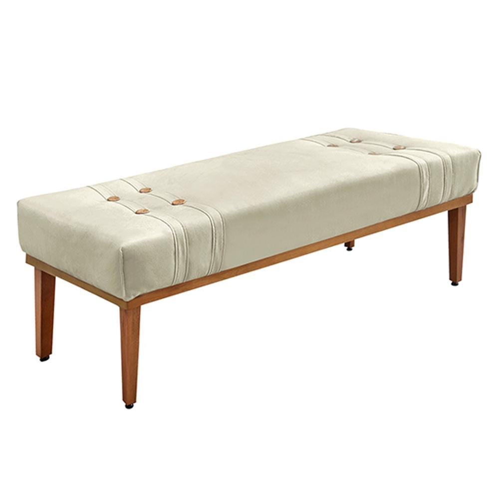 Recamier Decorativo 90cm Kors Veludo Pés de Madeira Bege - Gran Belo ...
