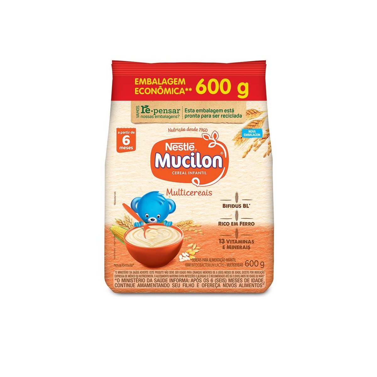 Cereal Infantil MUCILON Multicereais 600g | Pão de Açúcar