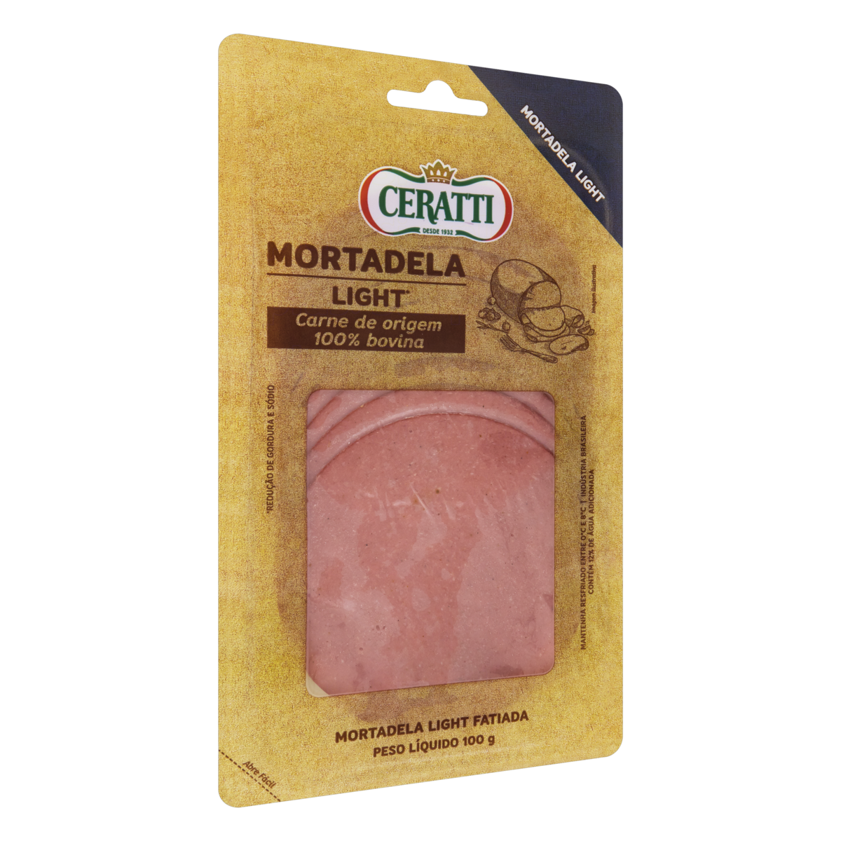 Mortadela Bovina em Fatias Light Ceratti 100g | Pão de Açúcar