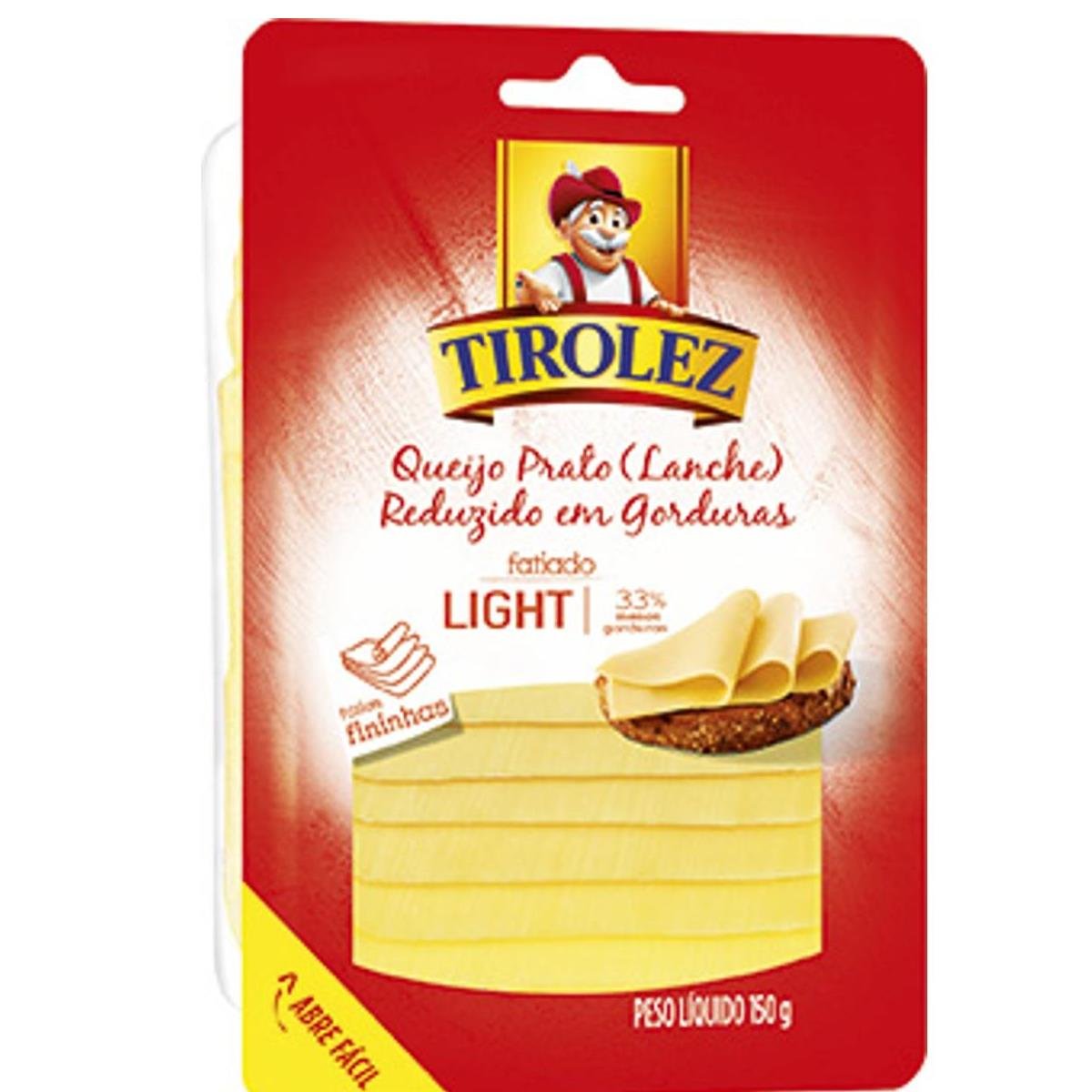 Queijo Prato Lanche Light TIROLEZ 150g | Pão de Açúcar
