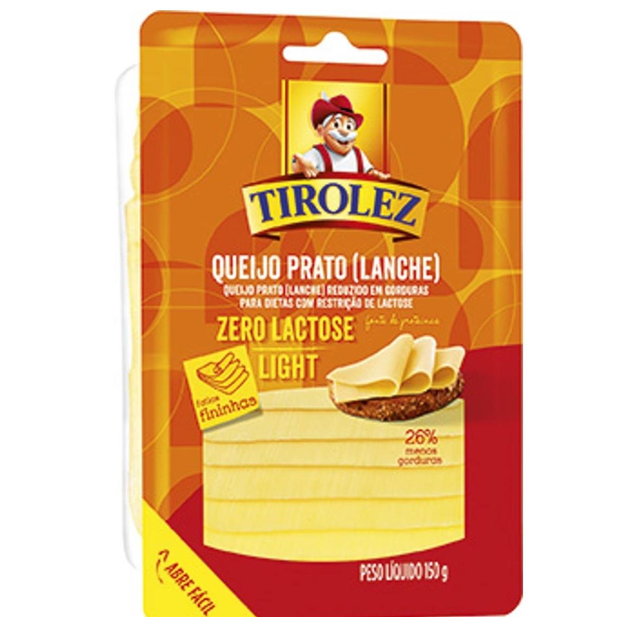Queijo Prato Light sem Lactose TIROLEZ 150g | Pão de Açúcar
