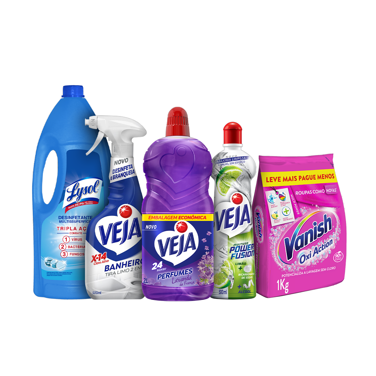 Kit Limpador Veja Power Fusion Limão 500ml + Limpador Veja Lavanda da ...
