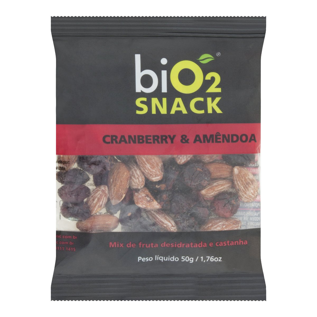 Mix de Frutas e Sementes Cranberry & Amêndoa biO2 Snack Pacote 50g ...