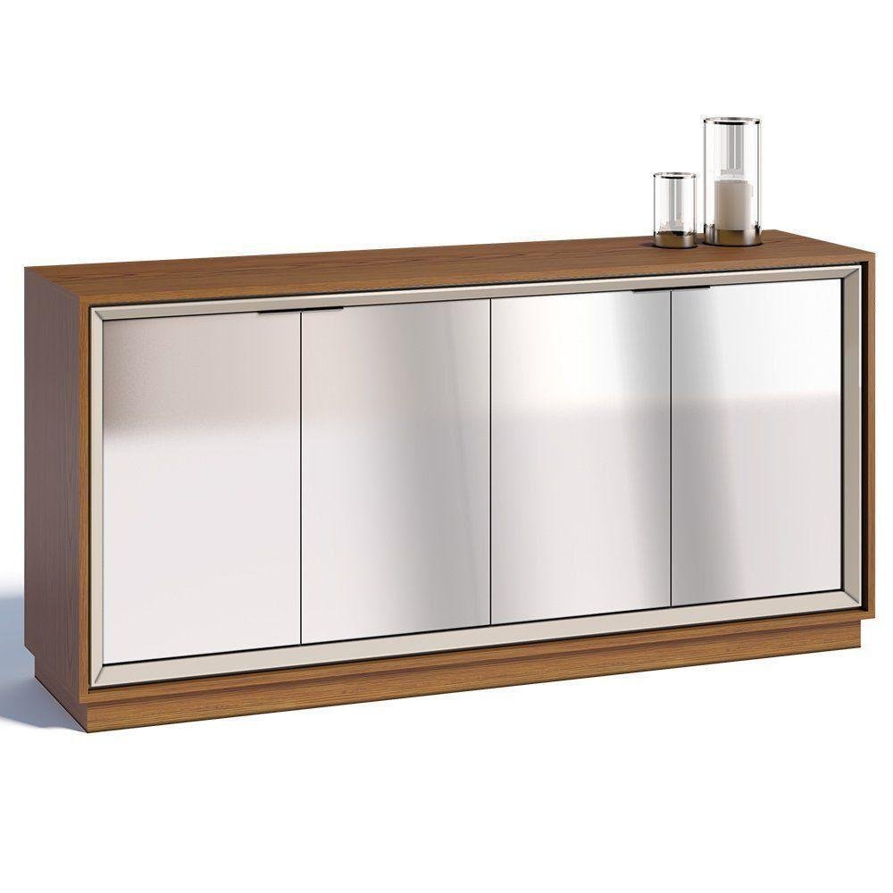 Buffet Ópera 4 Portas com Espelho Off White/ Freijó - Imcal | Pão de Açúcar