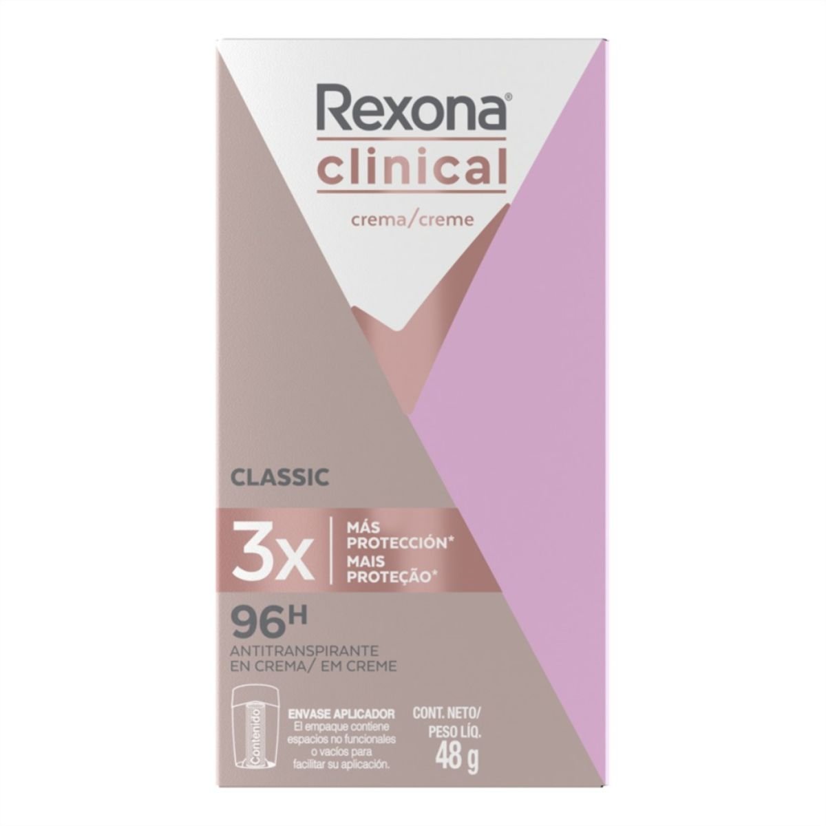 Desodorante Antitranspirante REXONA Clinical Feminino Rosa 48g | Pão de ...