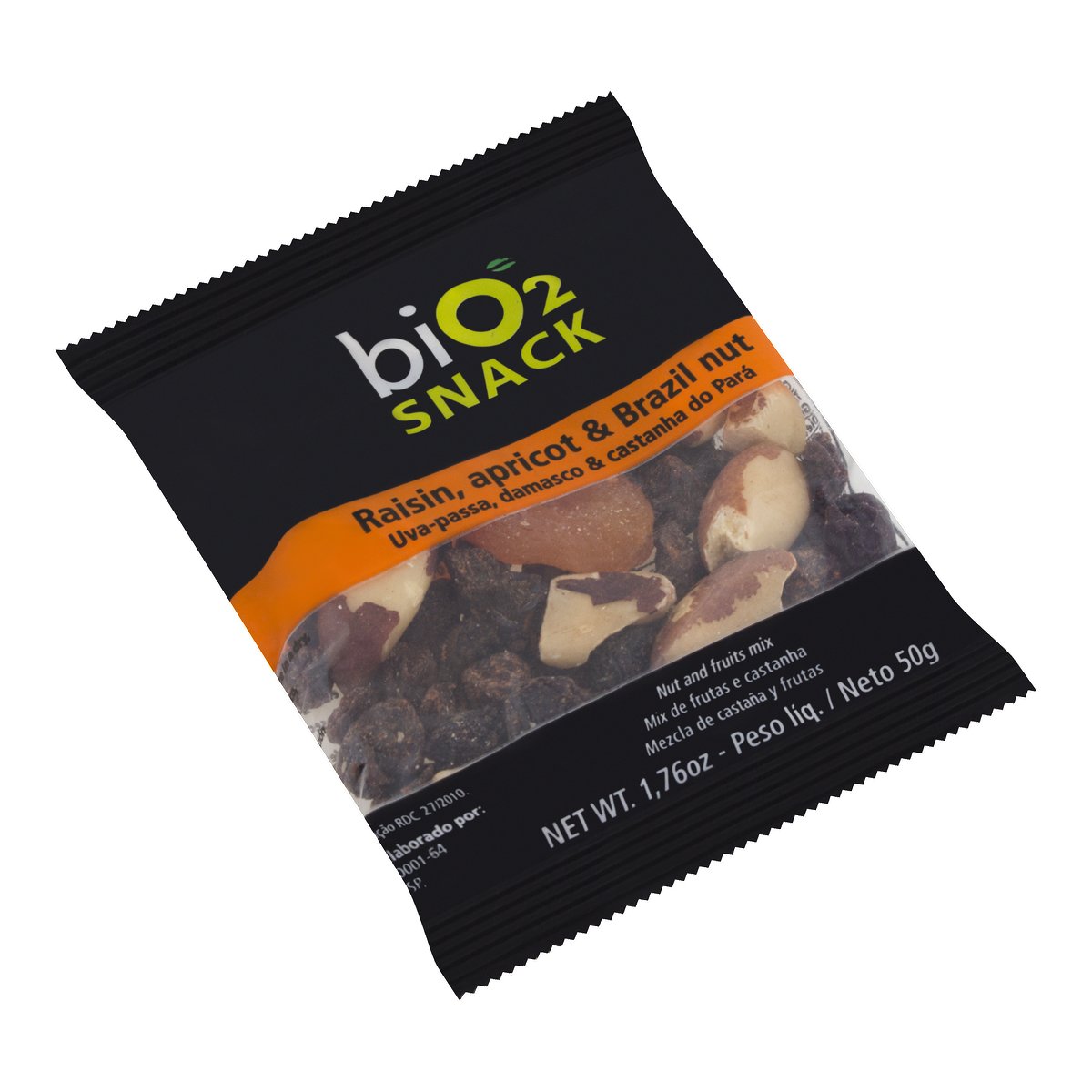 Snack Orgânico Sabor Damasco, Uva & Castanha do Pará Nuts BIO2 Pacote ...