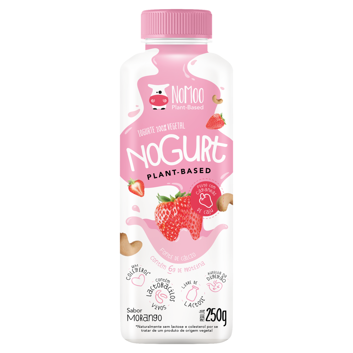 Iogurte Vegetal Morango Nomoo Nogurt Frasco 250g | Pão de Açúcar