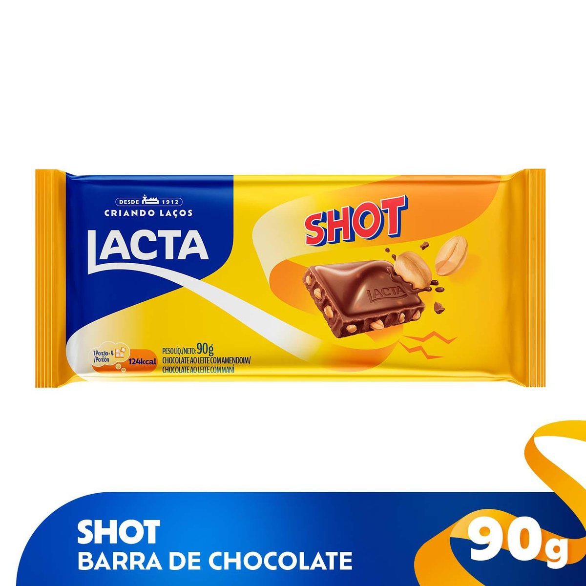 Barra de Chocolate com Amendoim Lacta Shot 90g | Pão de Açúcar