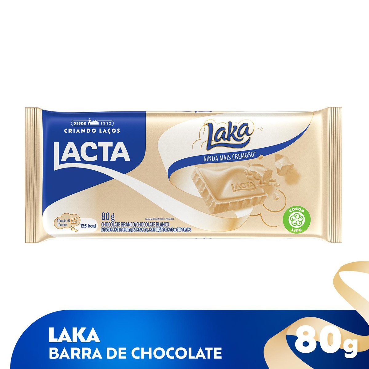 Chocolate Branco Lacta Laka 80g | Pão de Açúcar