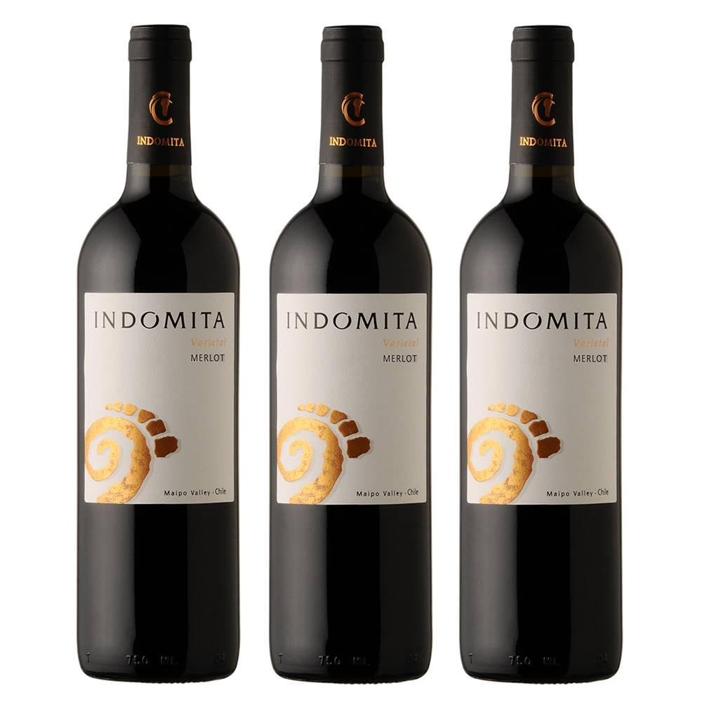 Kit 03 Unidades Vinho Indomita Varietal Merlot 750ml | Pão de Açúcar