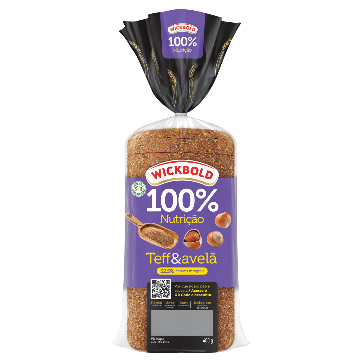 Pão Integral Teff & Avelã Wickbold 100% Nutrição Pacote 400g | Pão de ...