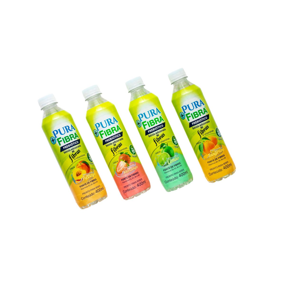 Bebida Funcional Fonte de Fibras Prebióticas PURA FIBRA Sabores 400ml ...