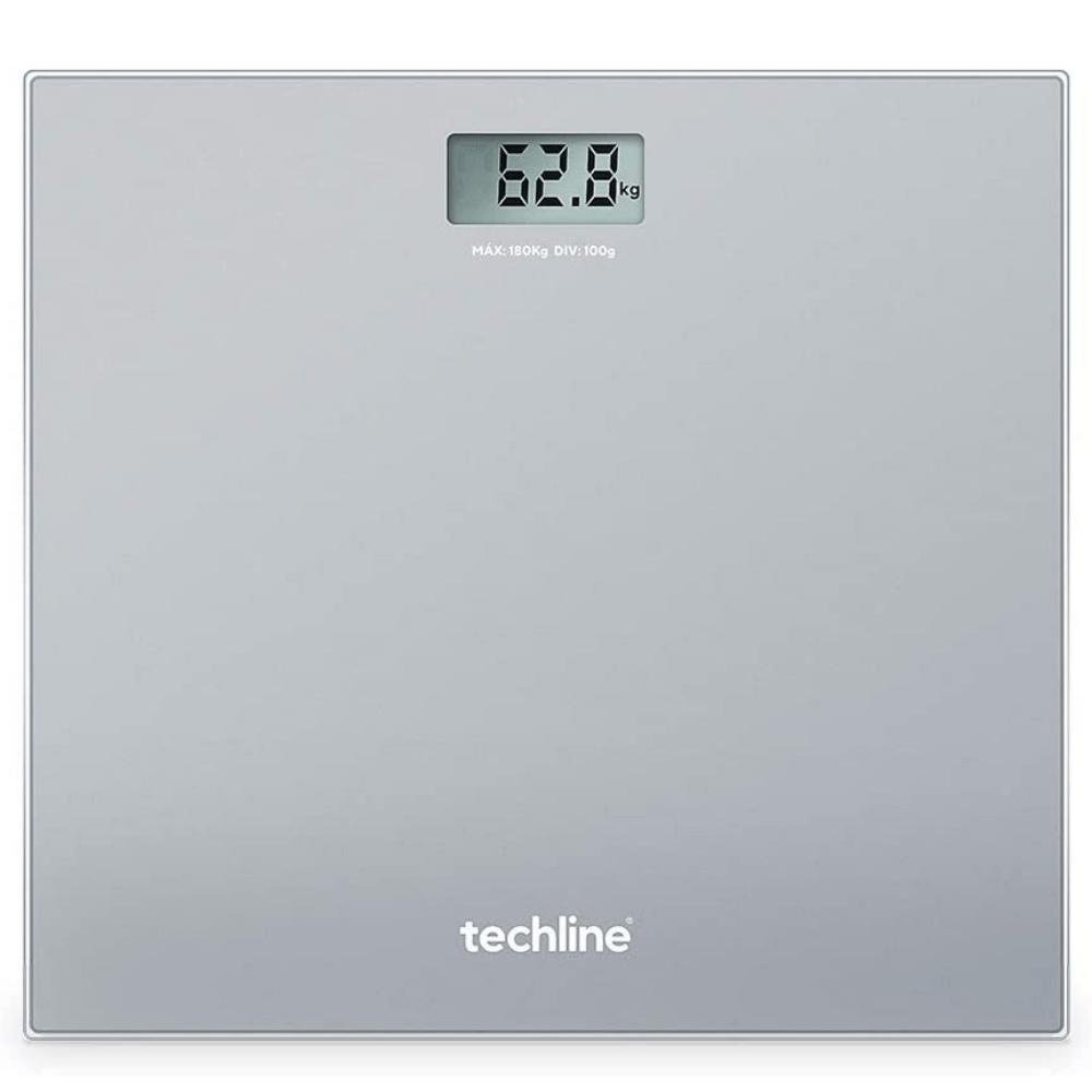 Balança corporal digital Techline Tecsilver prata, até 180 kg Unidade ...