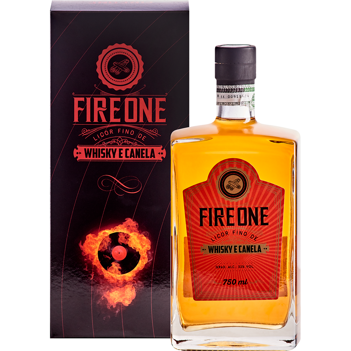 Licor Fino de Whisky e Canela FIRE ONE Garrafa 750ml | Pão de Açúcar