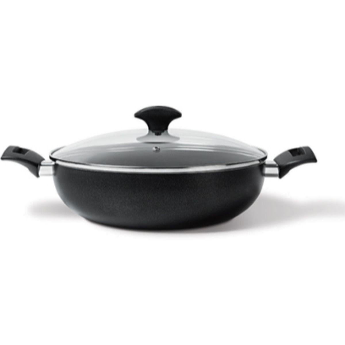 Wok Com Tapa e Alças Antiaderente Masala Preta 28cm | Pão de Açúcar