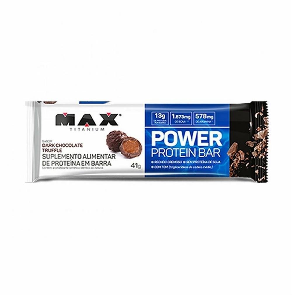 Power Protein Bar Dark 41gr - Max Titanium Sabor:Peanut Butter | Pão de ...