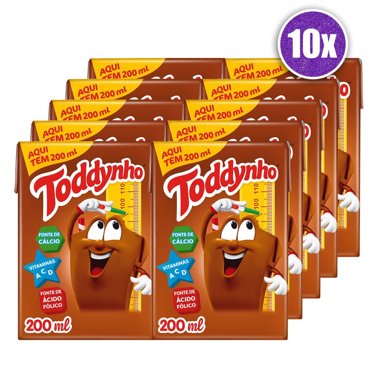Kit com 10 Bebida Láctea Uht Chocolate Toddynho Caixa 200Ml | Pão de Açúcar