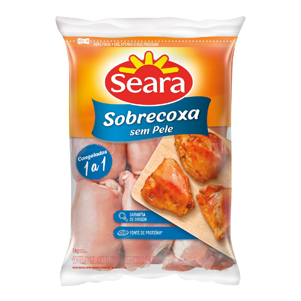Sobrecoxa de Frango Congelada SEARA Pacote 1kg | Pão de Açúcar