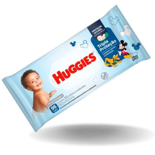 TOALHA UMEDECIDA HUGGIES 96 TIRAS TRIPLA PROTEÇÃO | Pão de Açúcar