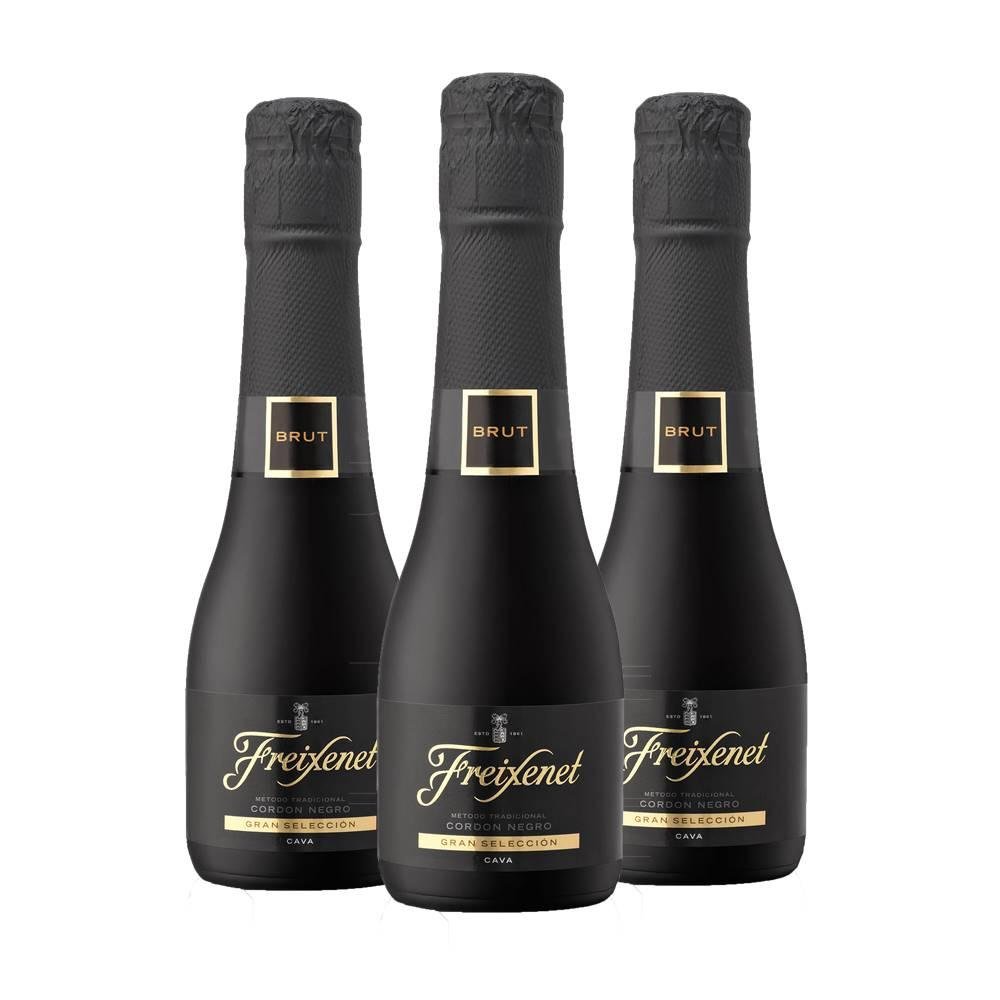 Kit 03 Un. Mini Espumante Freixenet Cordon Negro Brut 200ml | Pão de Açúcar