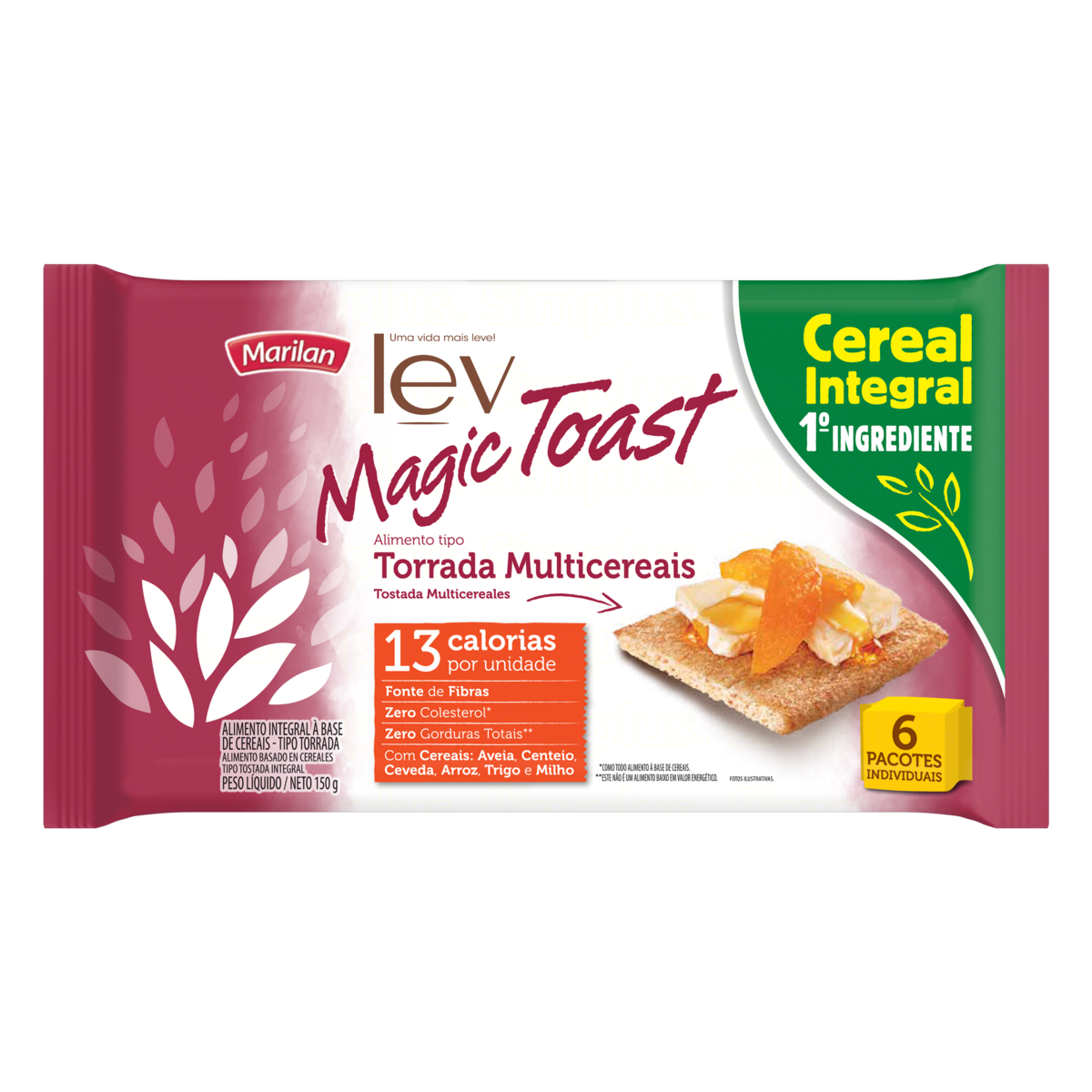 Torrada Multicereais Integral Marilan Lev Magic Toast Pacote 150g | Pão ...