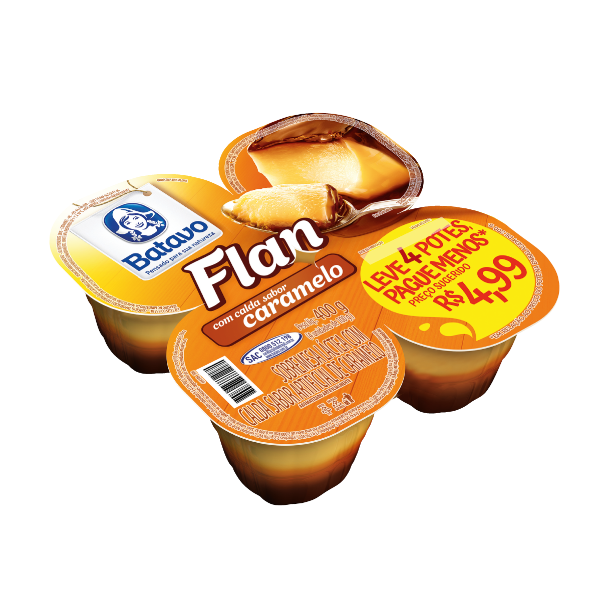Sobremesa Flan Caramelo BATAVO 400G | Pão de Açúcar