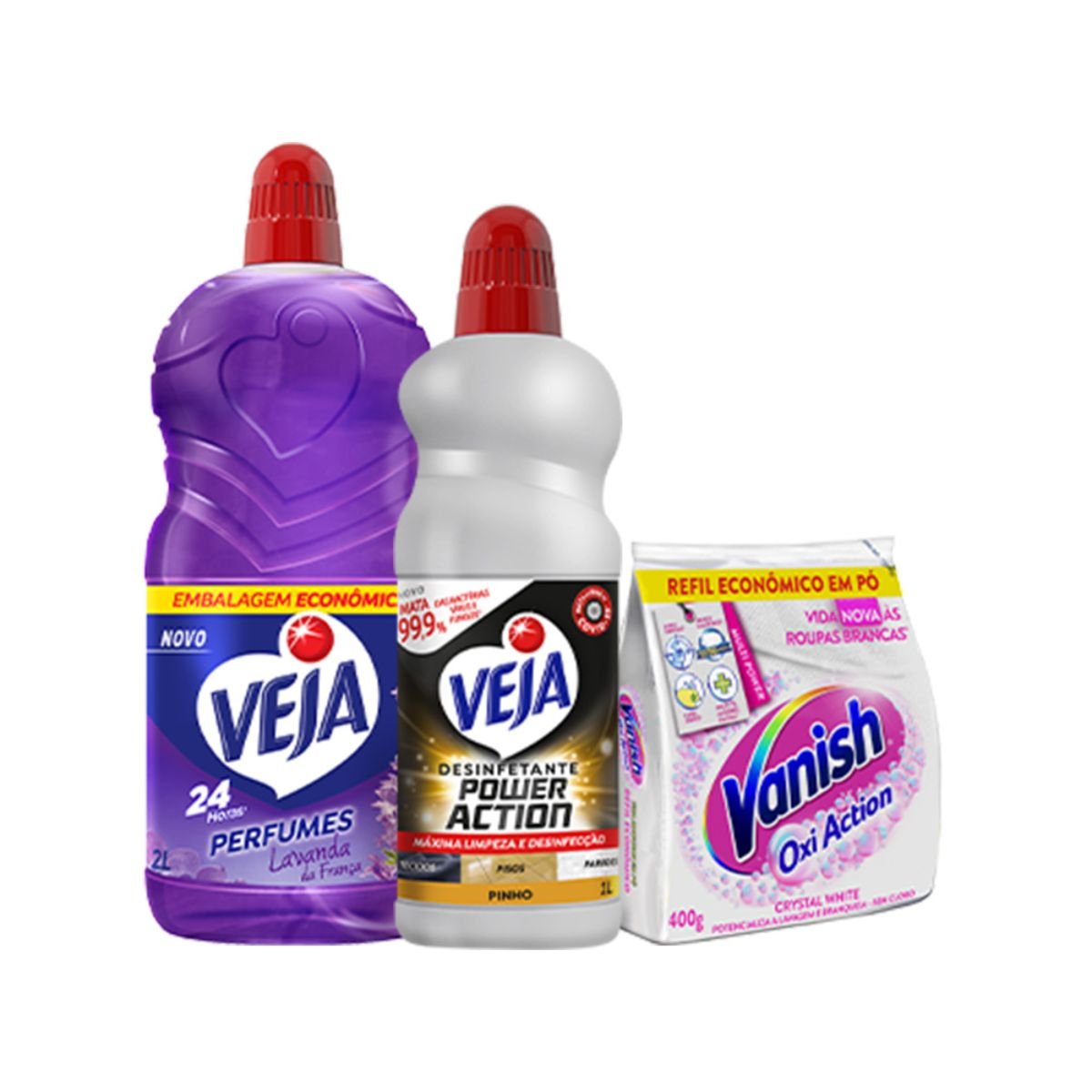 Kit Veja Power Action Pinho 1L + Perfumado Veja Lavanda da França - 2L ...