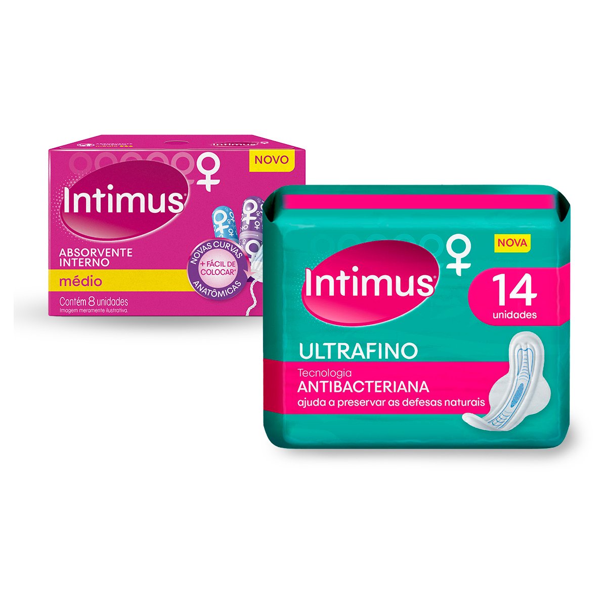 Kit Absorvente Interno Intimus Médio Caixa com 8 Unidades + Absorvente ...