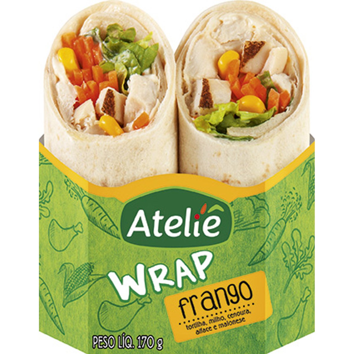 Wrap ATELIÊ Sabor Frango Pacote 170g | Pão de Açúcar