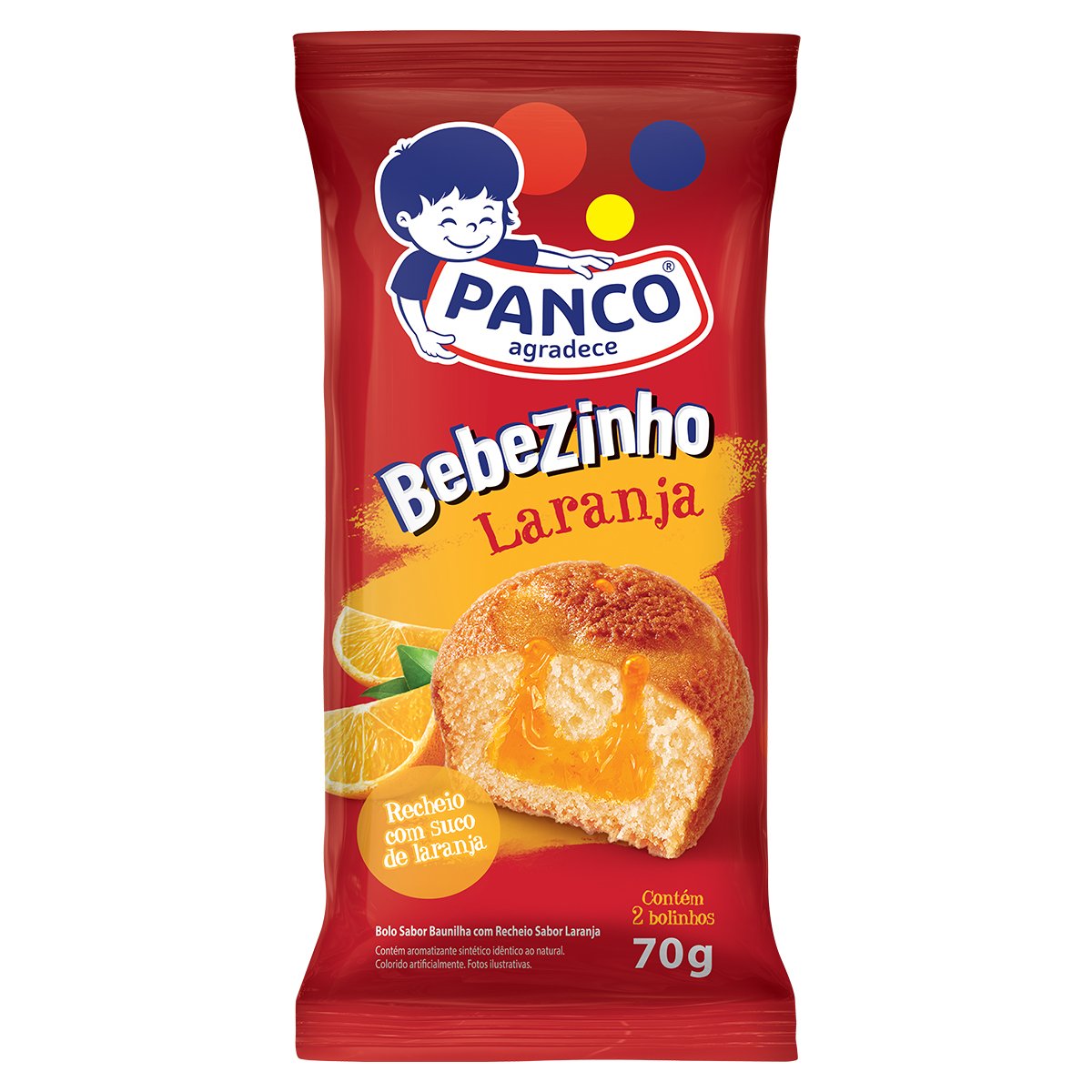 Bolinho Laranja Panco Bebezinho Pacote 70g 2 Unidades | Pão de Açúcar