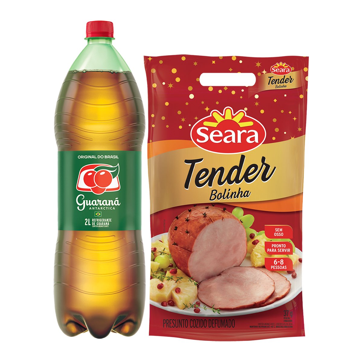 Tender suíno Seara Gourmet+Refrigerante Guaraná ANTARCTICA Garrafa 2L ...