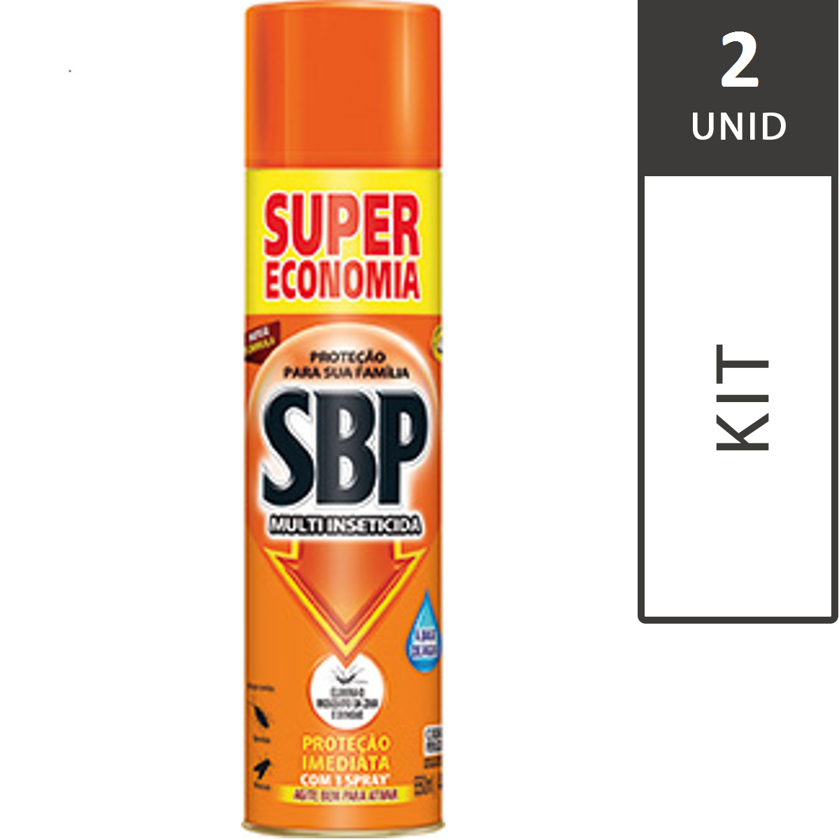 Kit com 2 Inseticidas Aerosol SBP Multi Inseticida Super Econômica ...