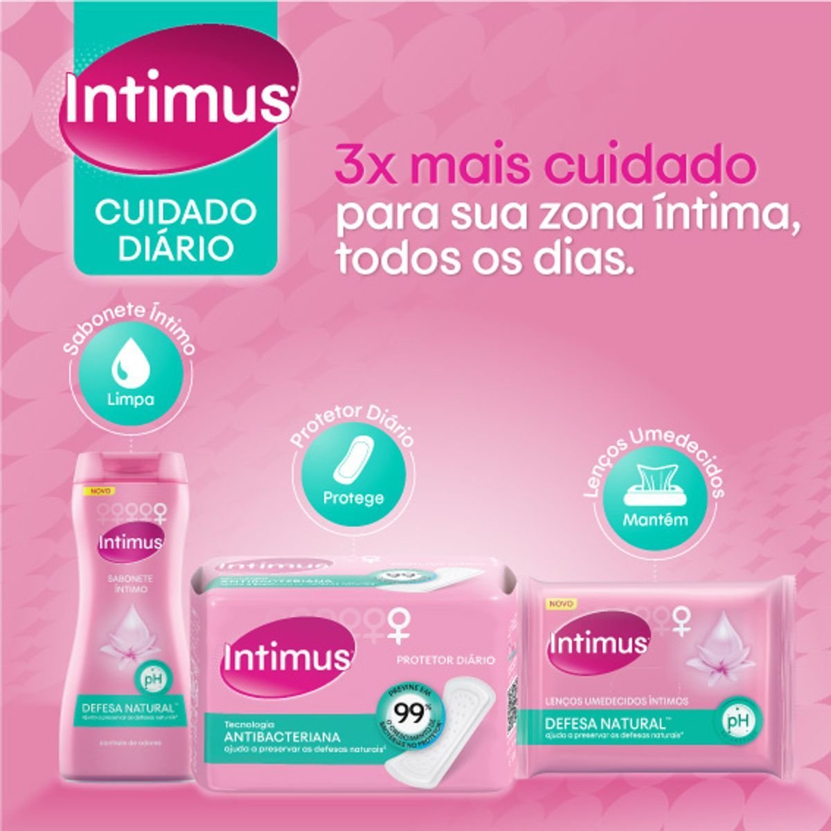 Protetor Diário Intimus Tecnologia Antibacteriana - 40 unidades | Pão ...